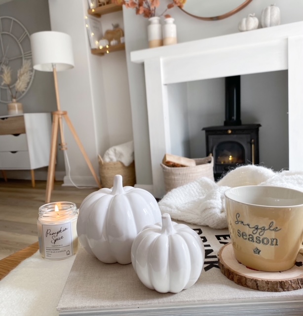 Large white ceramic pumpkin - Perfectly Lovely Interiors
