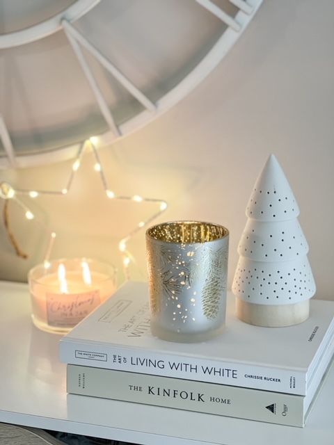 Silver glass furcone candle holder - Perfectly Lovely Interiors