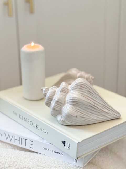 Large ceramic decorative shell - Perfectly Lovely Interiors