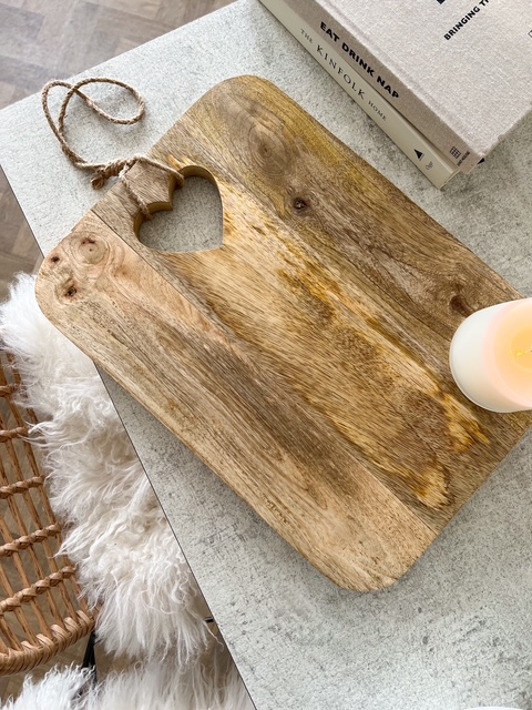 Very large mango wood heart board - Perfectly Lovely Interiors