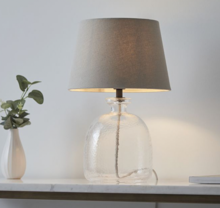 Stunning large ribbed glass lamp - 2 shade options - Perfectly Lovely ...